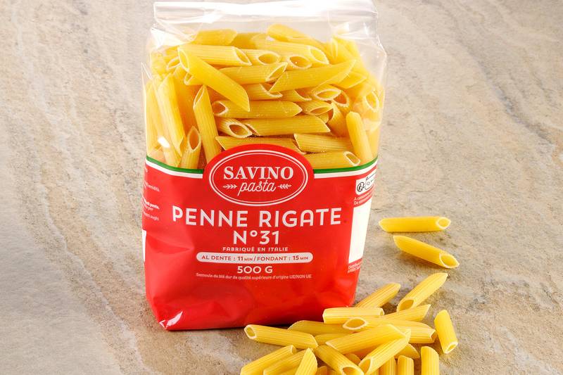 Les Penne rigate 500g "Savino" - mon-marché.fr