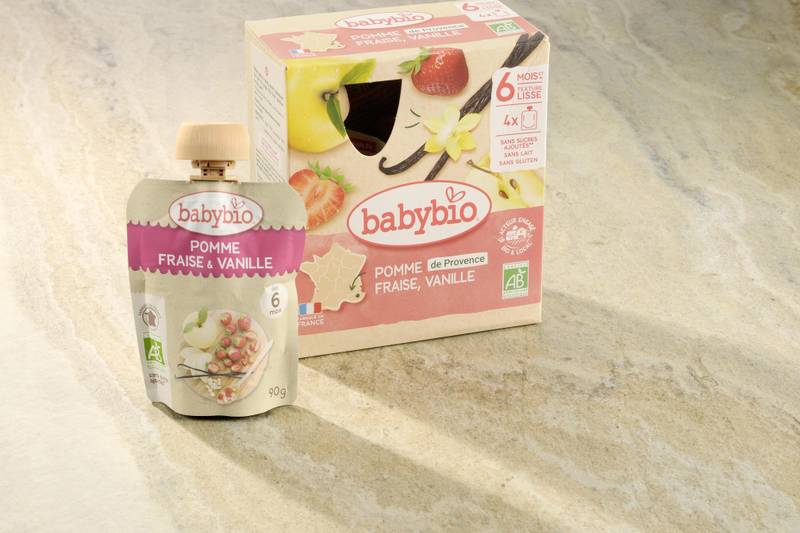 Compotes de pommes, fraises, vanille BIO - dès 6 mois - Mon Marché